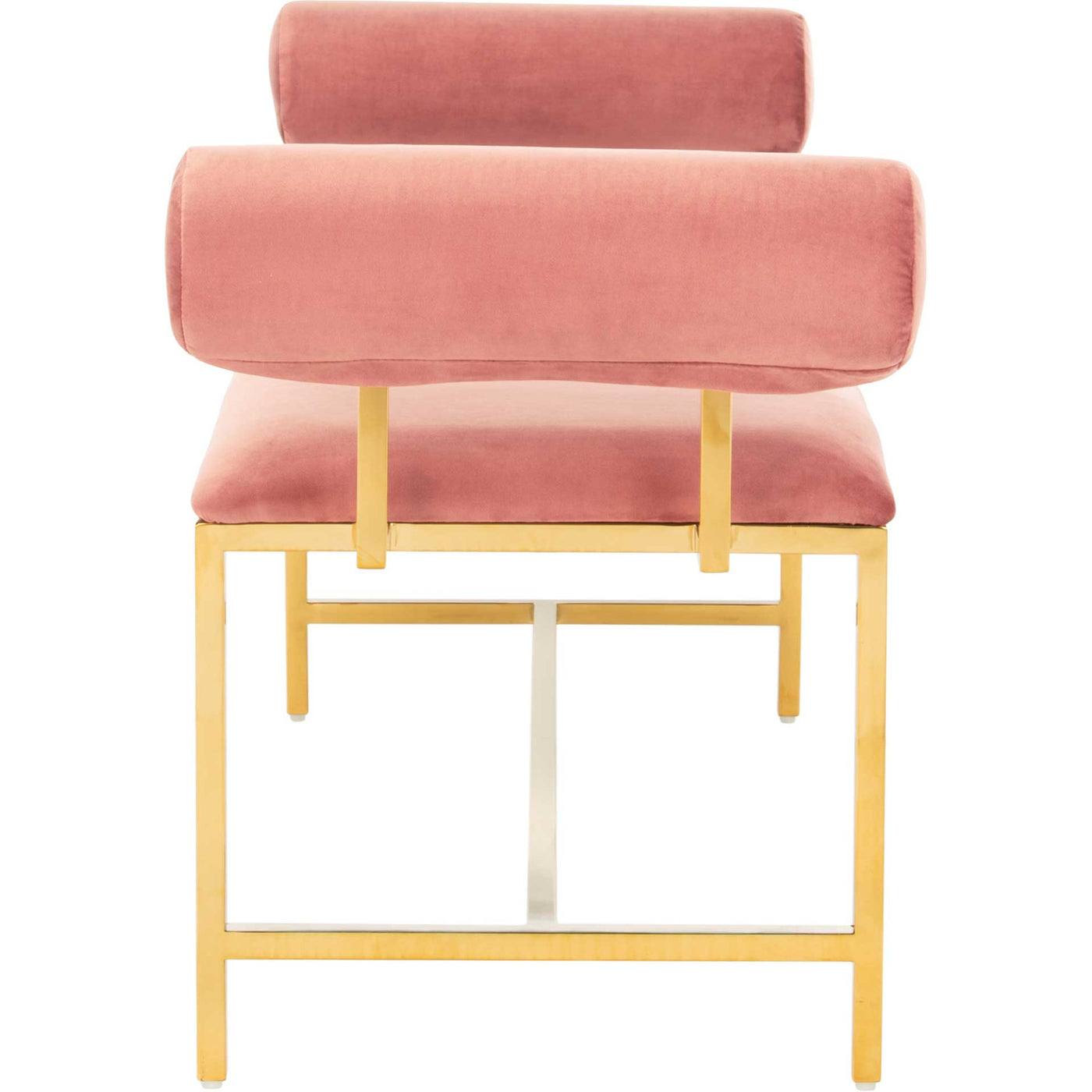 Julius Modern Bench Dusty Rose/Gold - Froy.com