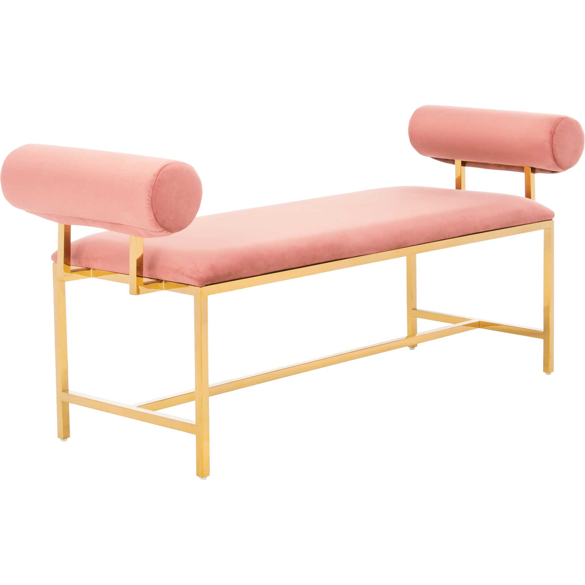 Julius Modern Bench Dusty Rose/Gold - Froy.com