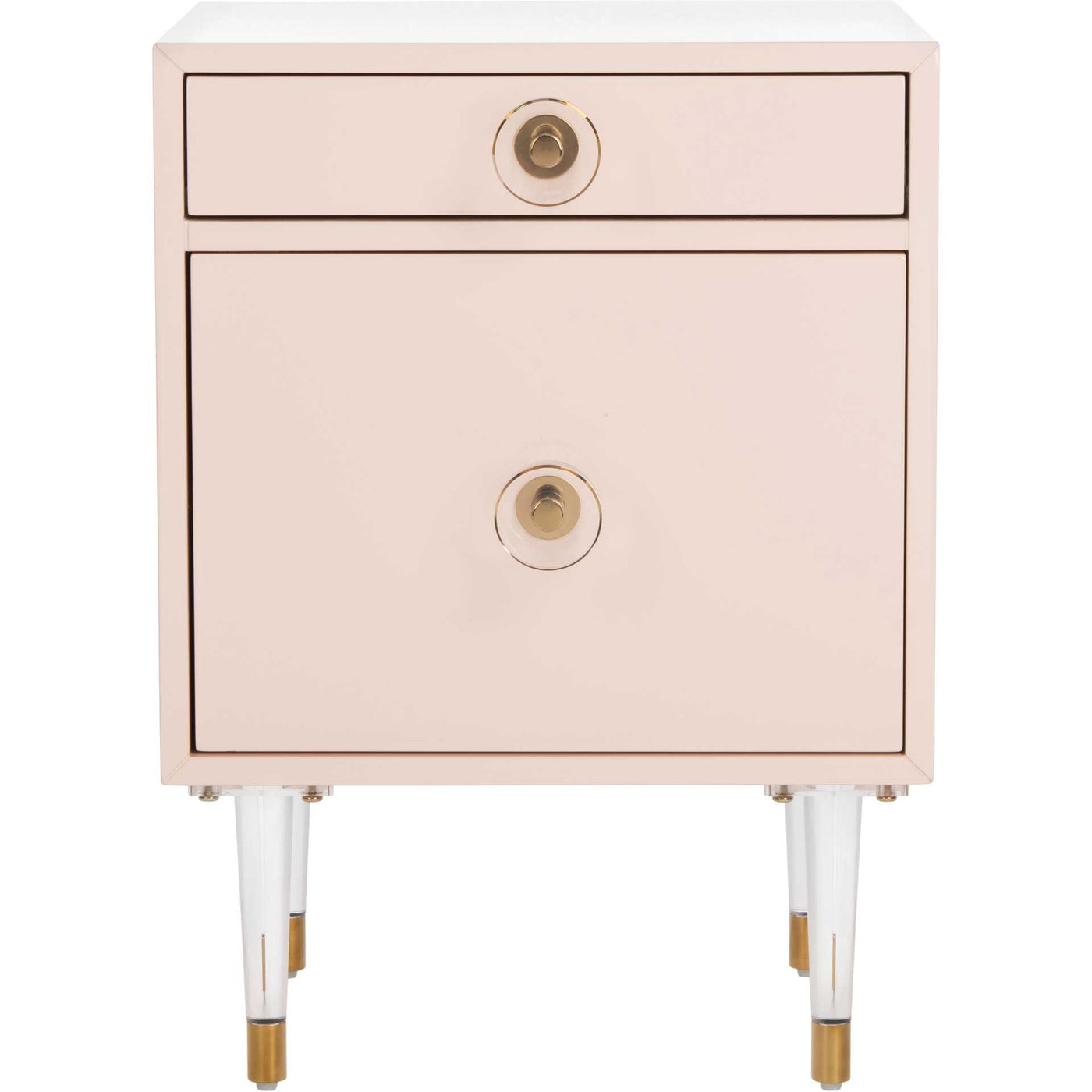 Hannity 2 Drawer Nightstand Light Pink/Gold - Froy.com