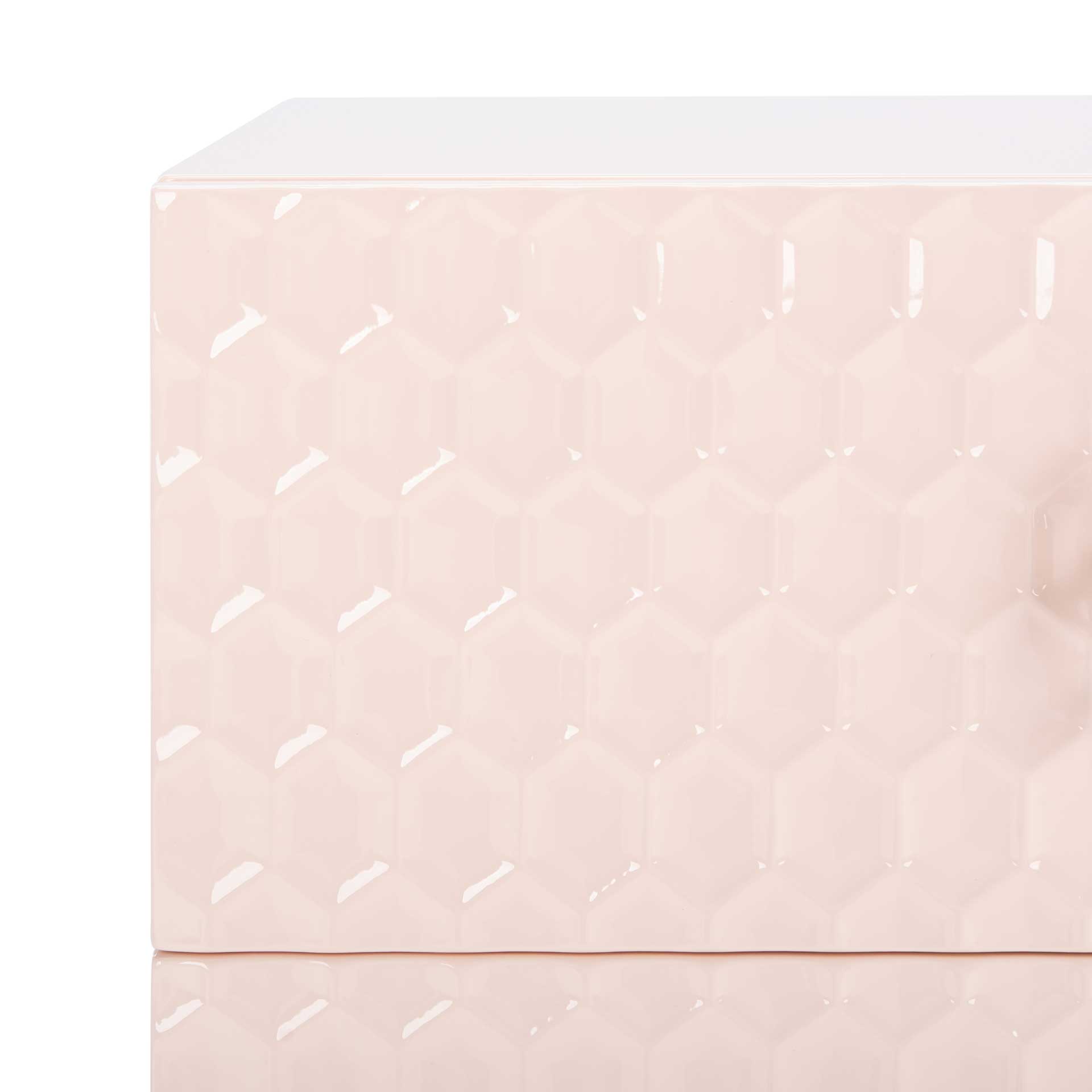 Nevaeh 2 Drawer Side Table Light Pink/Gold - Froy.com
