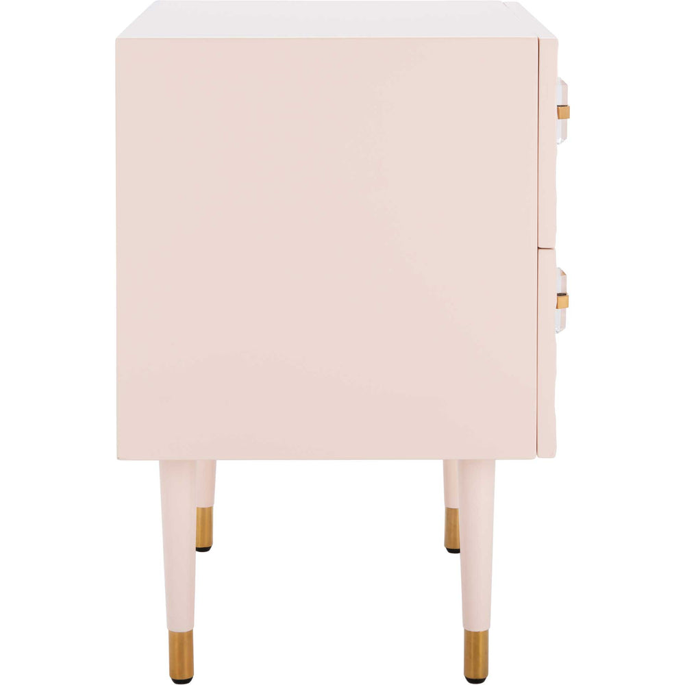 Nevaeh 2 Drawer Side Table Light Pink/Gold - Froy.com