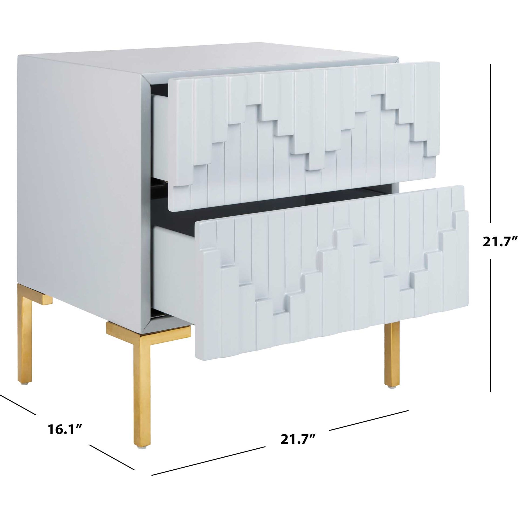 Alana Zigzag Side Table Gray/Gold - Froy.com