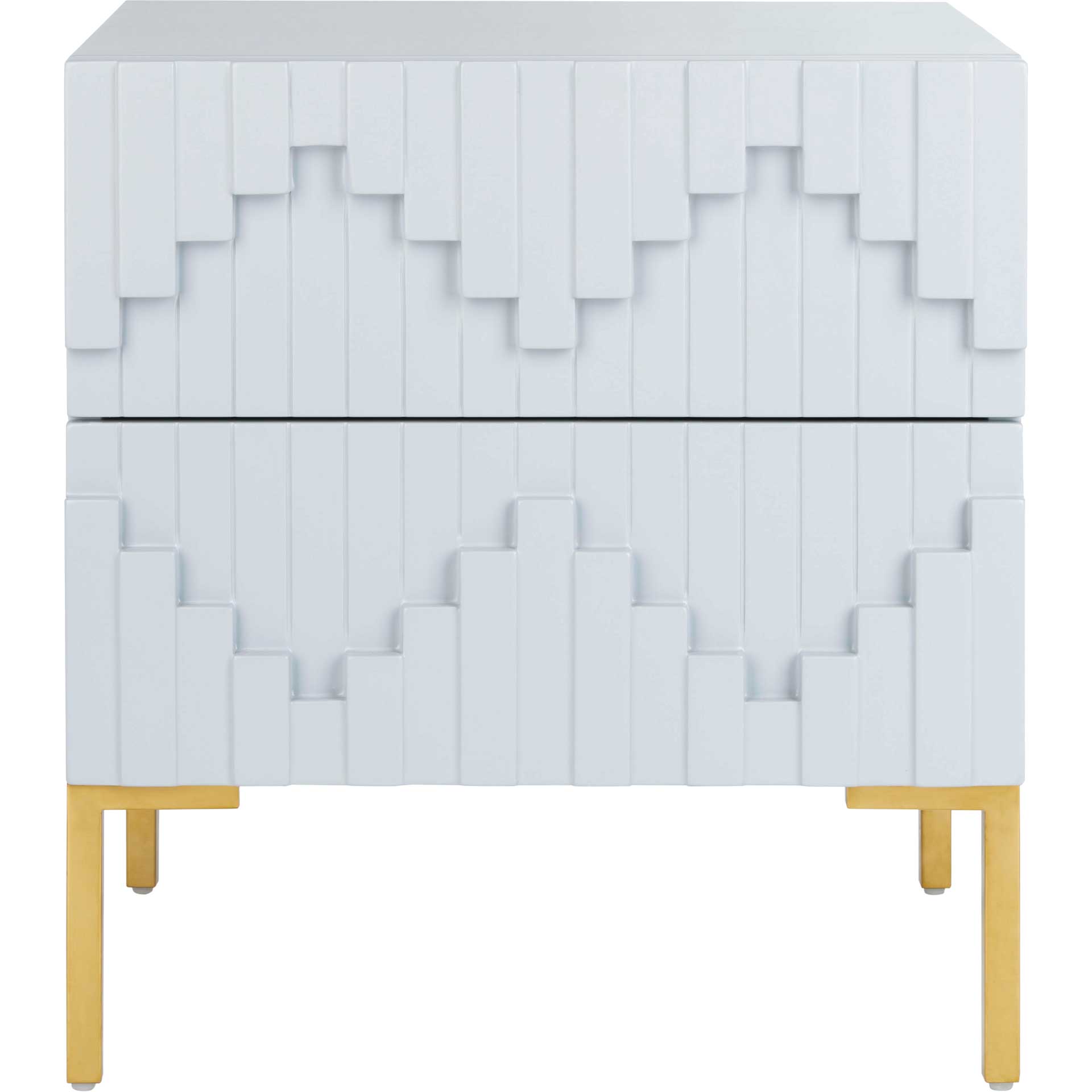 Alana Zigzag Side Table Gray/Gold - Froy.com