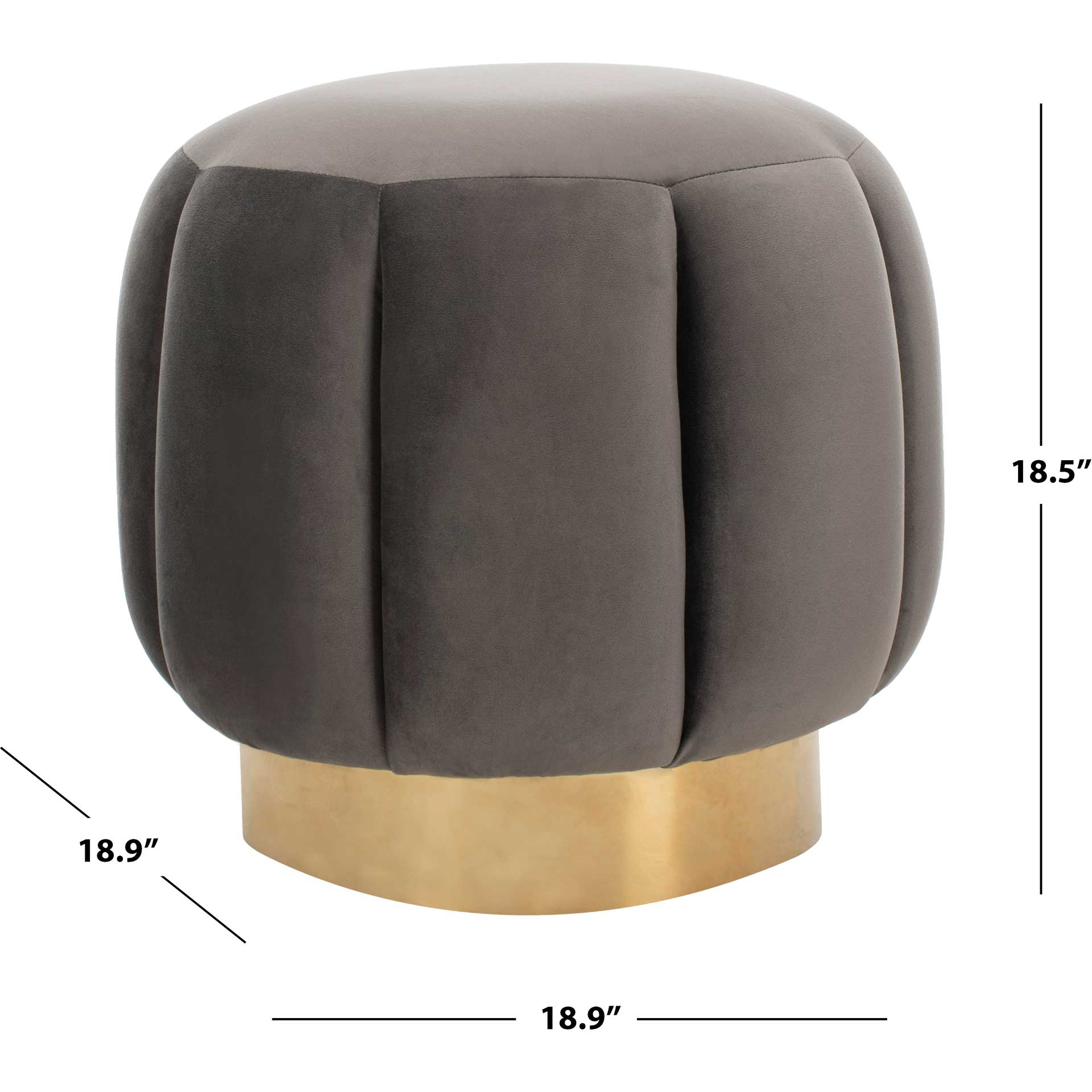 Maleah Channel Tufted Otttoman Dark Gray - Froy.com