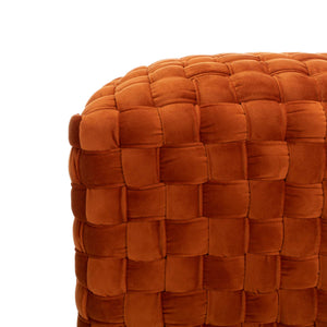 Ramona Woven Velvet Ottoman Sienna - Froy.com