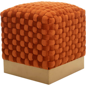 Ramona Woven Velvet Ottoman Sienna - Froy.com