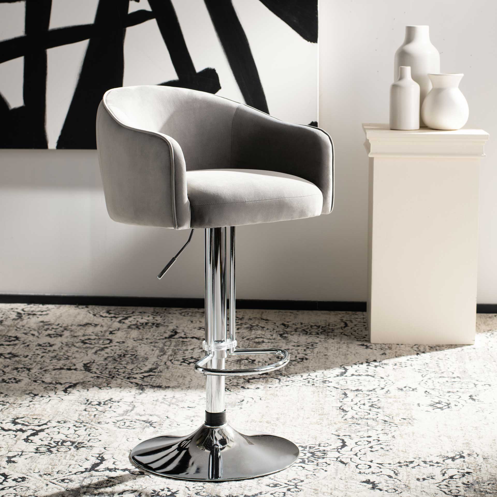 Elianna Adjustable Bar Stool Light Gray - Froy.com