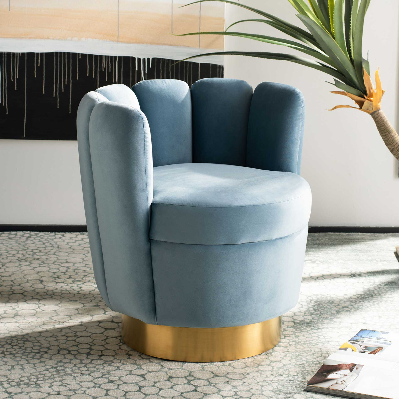 Arbor Channel Tufted Chair Light Blue - Froy.com