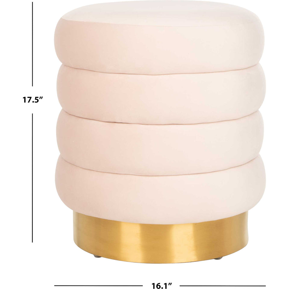 Skeat Gold Base Ottoman Light Pink - Froy.com