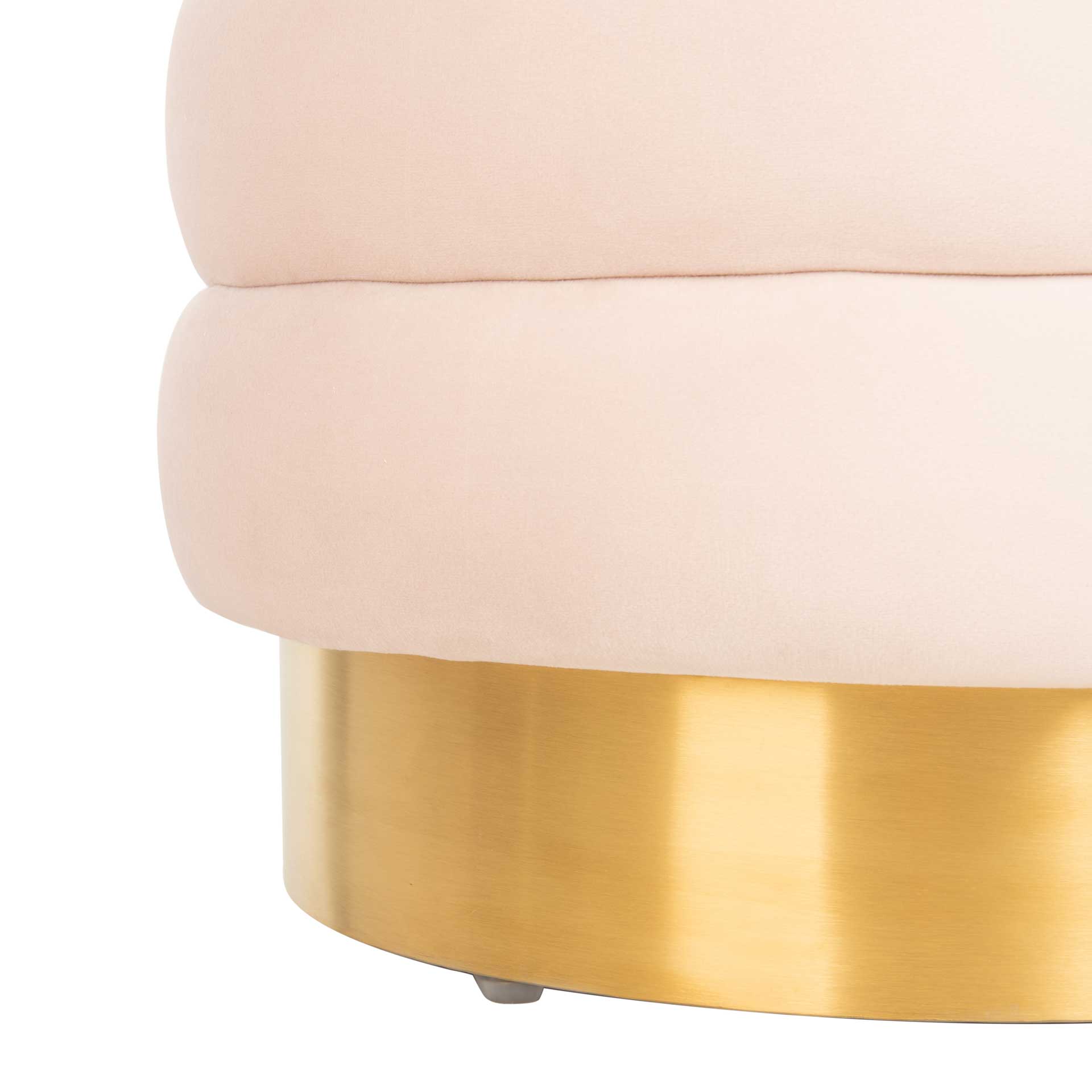 Skeat Gold Base Ottoman Light Pink - Froy.com