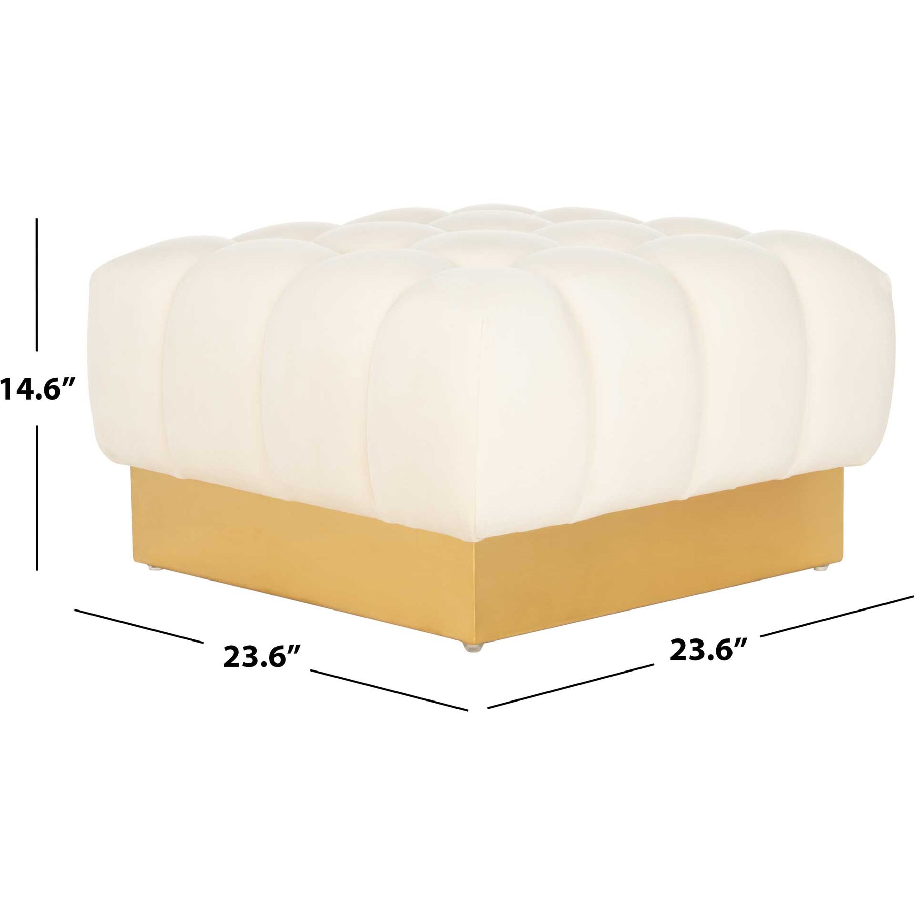 Himi Square Tufted Ottoman Cream - Froy.com