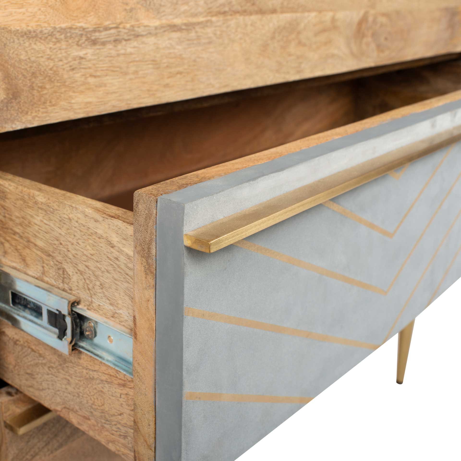 Tieton Cement Chest Natural Mango/Brass/Cement - Froy.com