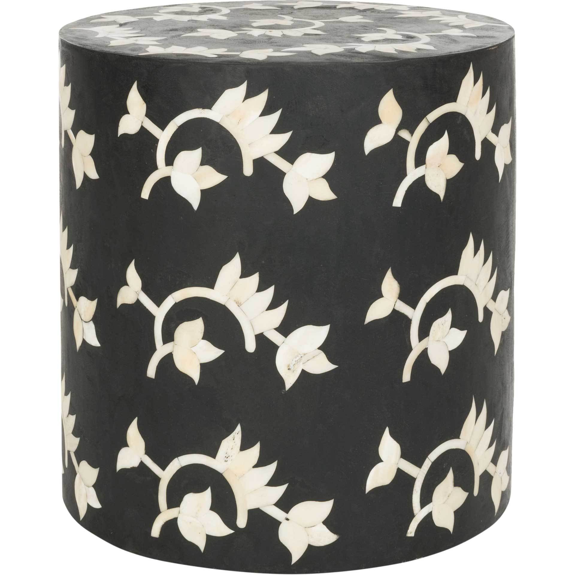 Odin Bone Inlay Stool Black - Froy.com