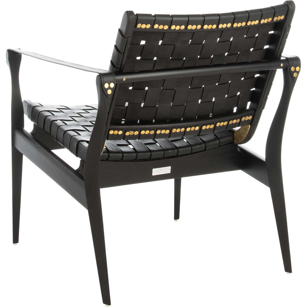 Diya Leather Safari Chair Black - Froy.com