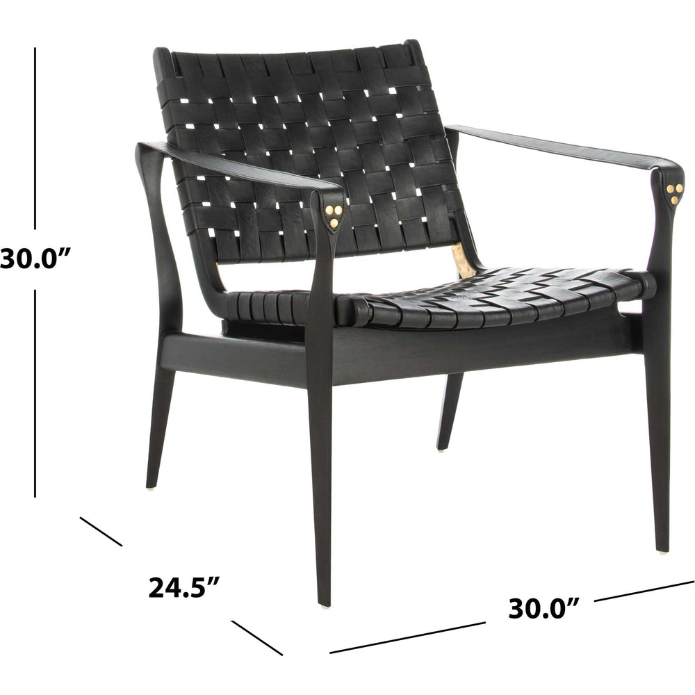 Diya Leather Safari Chair Black - Froy.com