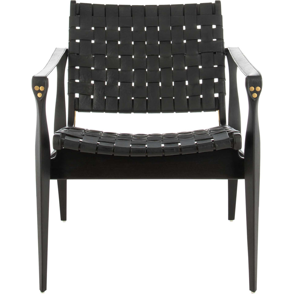 Diya Leather Safari Chair Black - Froy.com