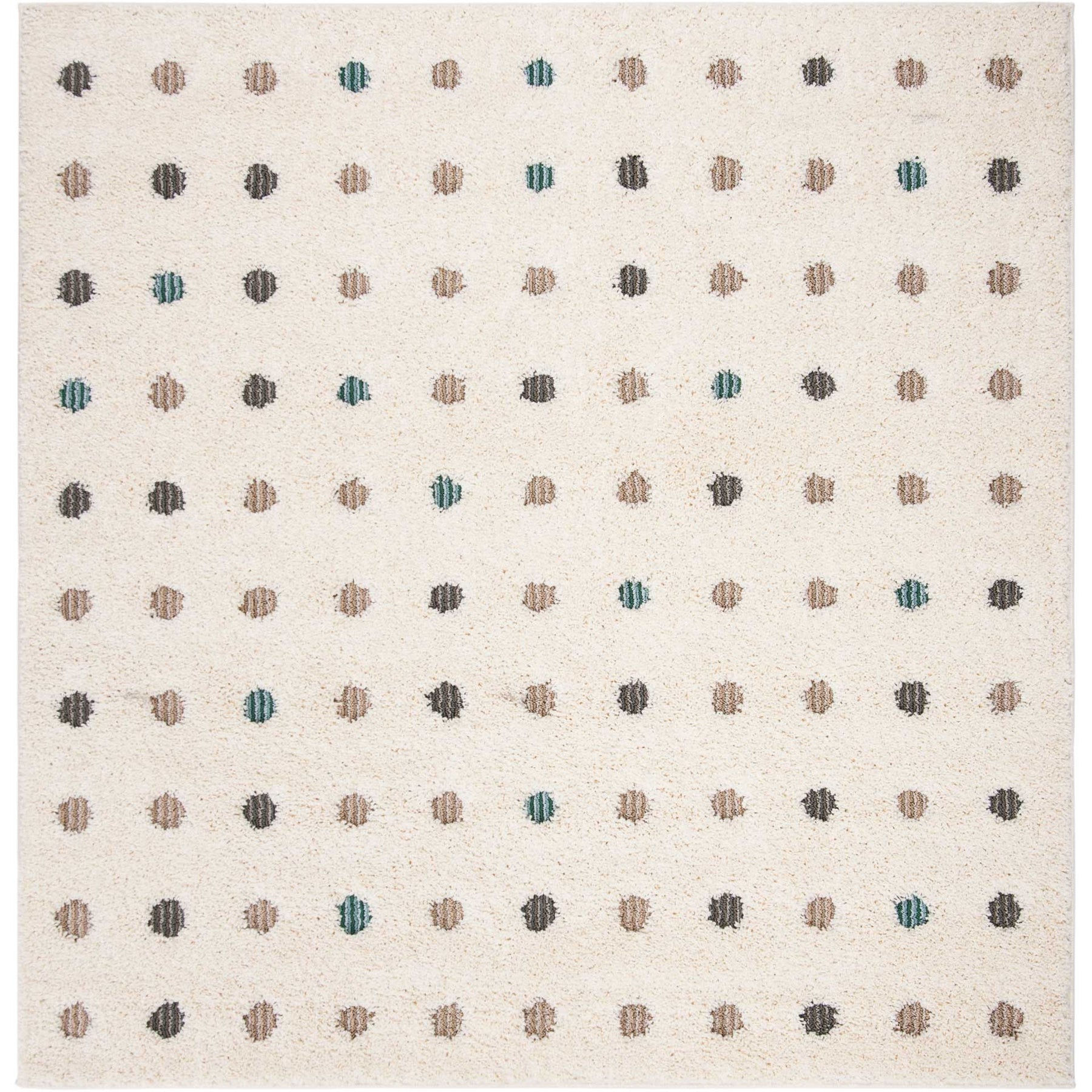 Santorini Shag Dots Cream/Multi Area Rug - Froy.com