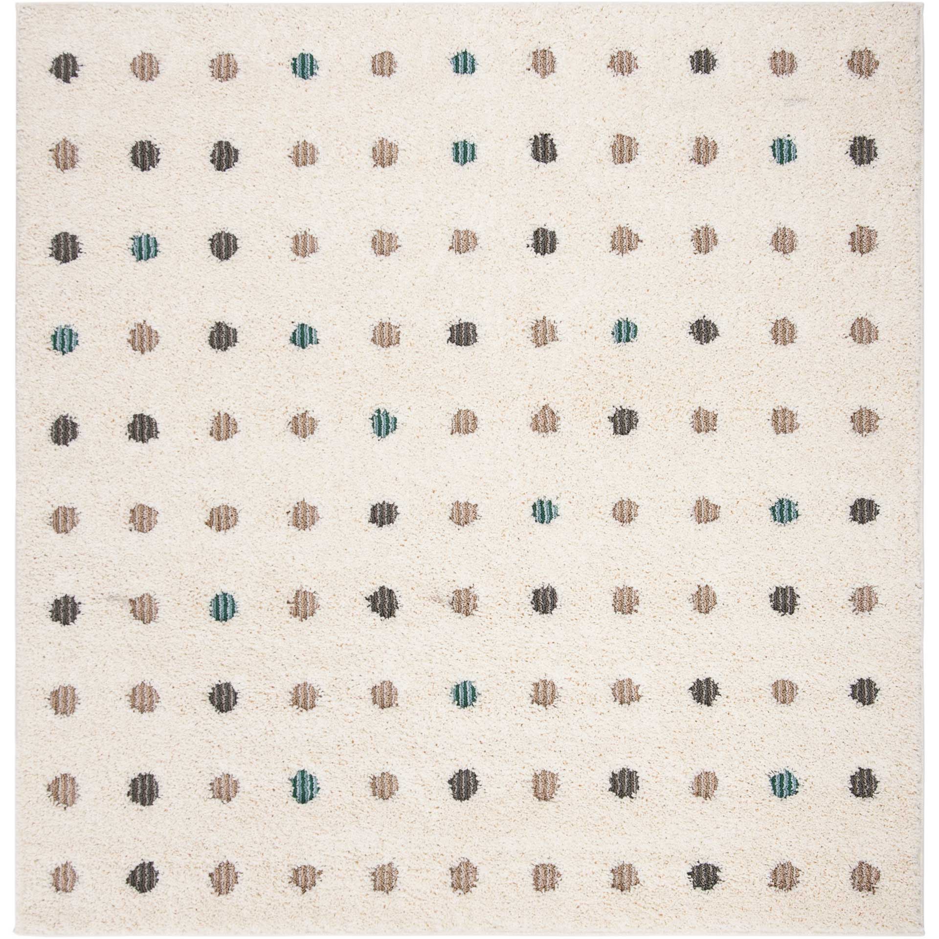 Santorini Shag Dots Cream/Multi Area Rug - Froy.com