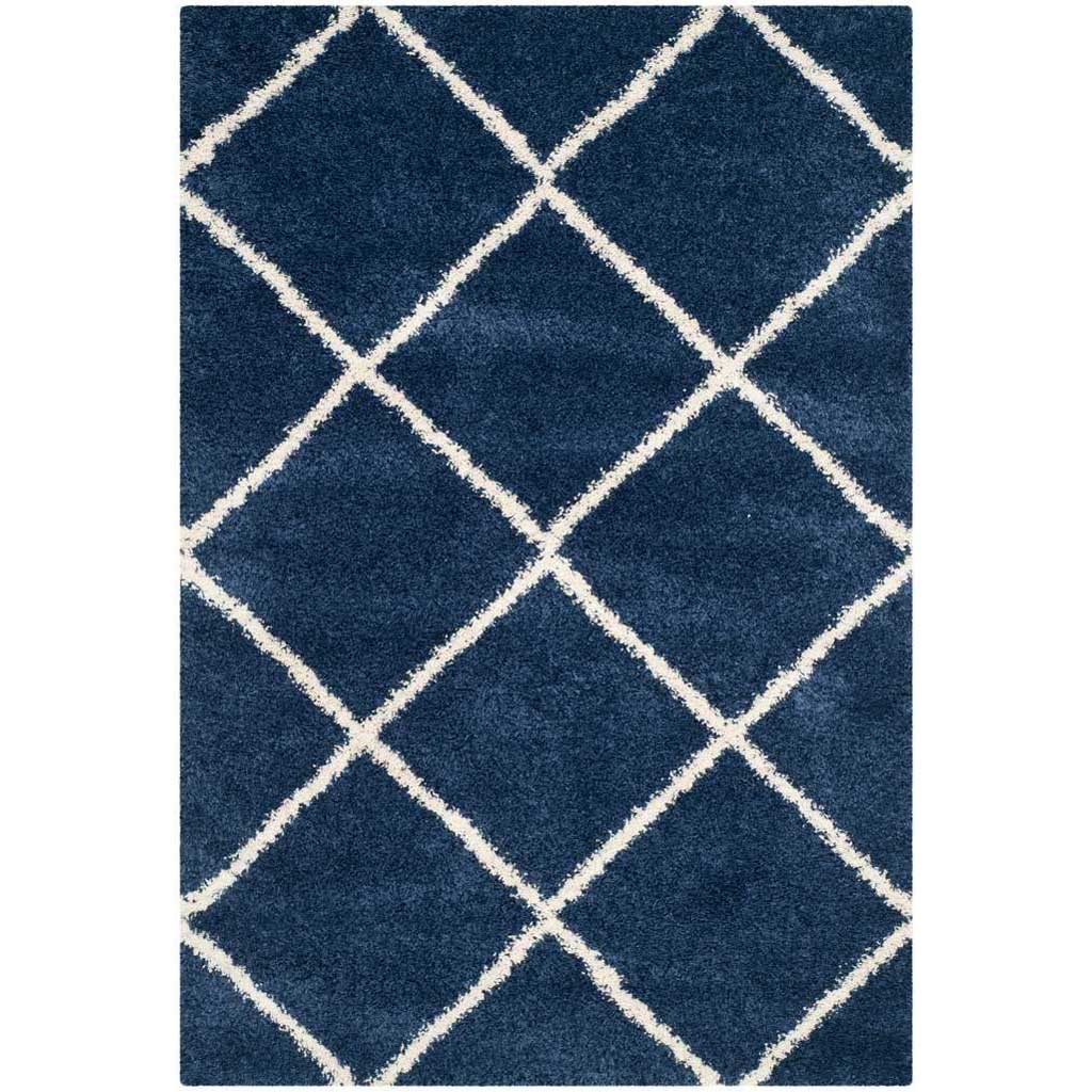 Hudson Shag Diamond Navy/Ivory Area Rug - Froy.com