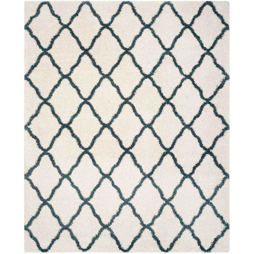 Hudson Shag Quatrefoil Ivory/Slate Blue Area Rug - Froy.com