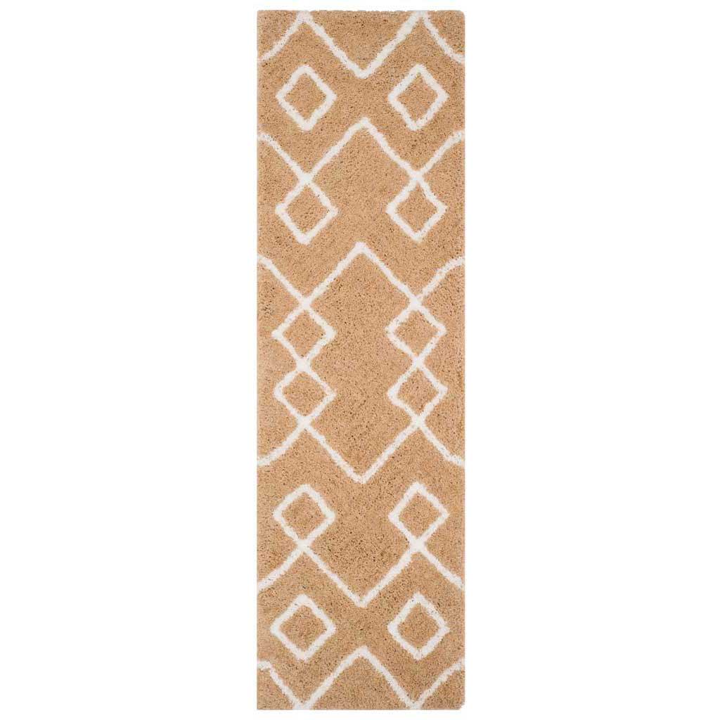 Toronto Shag Beige/Ivory Runner Rug - Froy.com