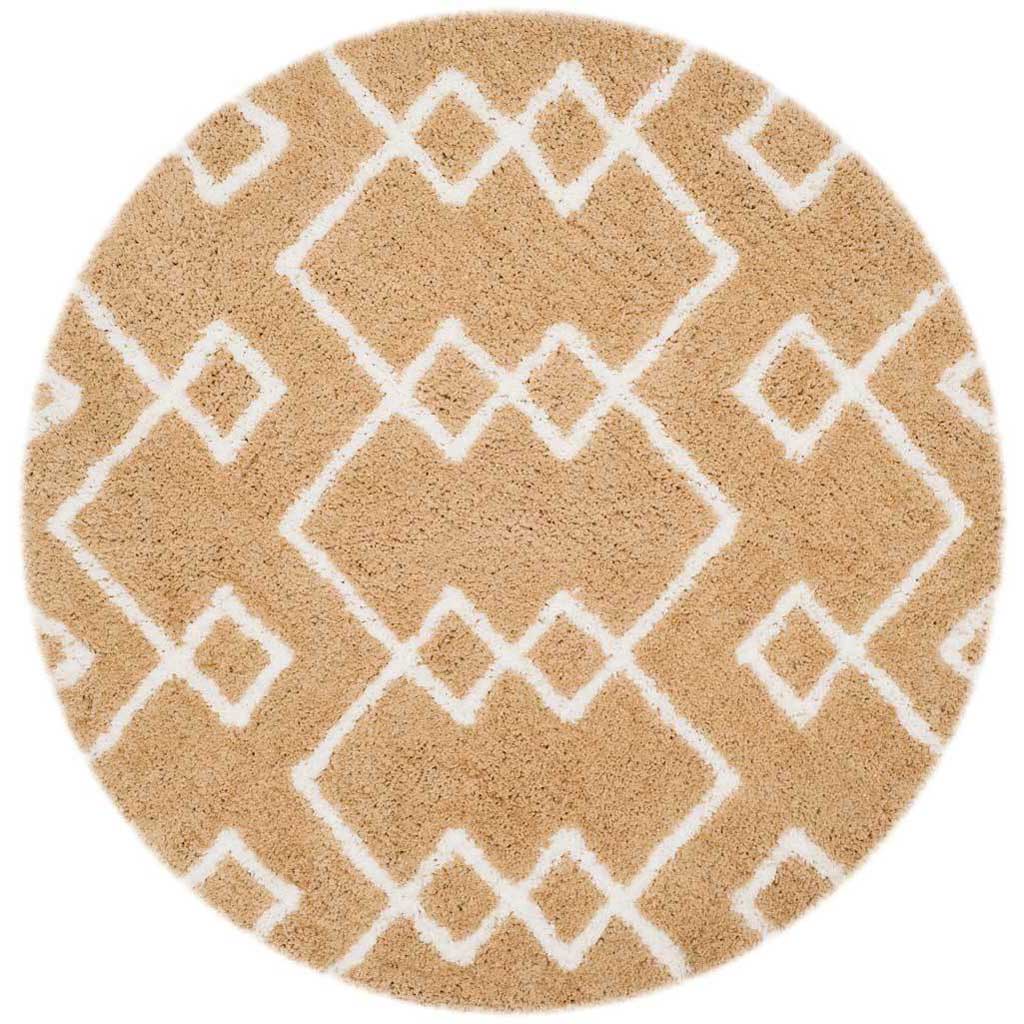 Toronto Shag Beige/Ivory Round Rug - Froy.com