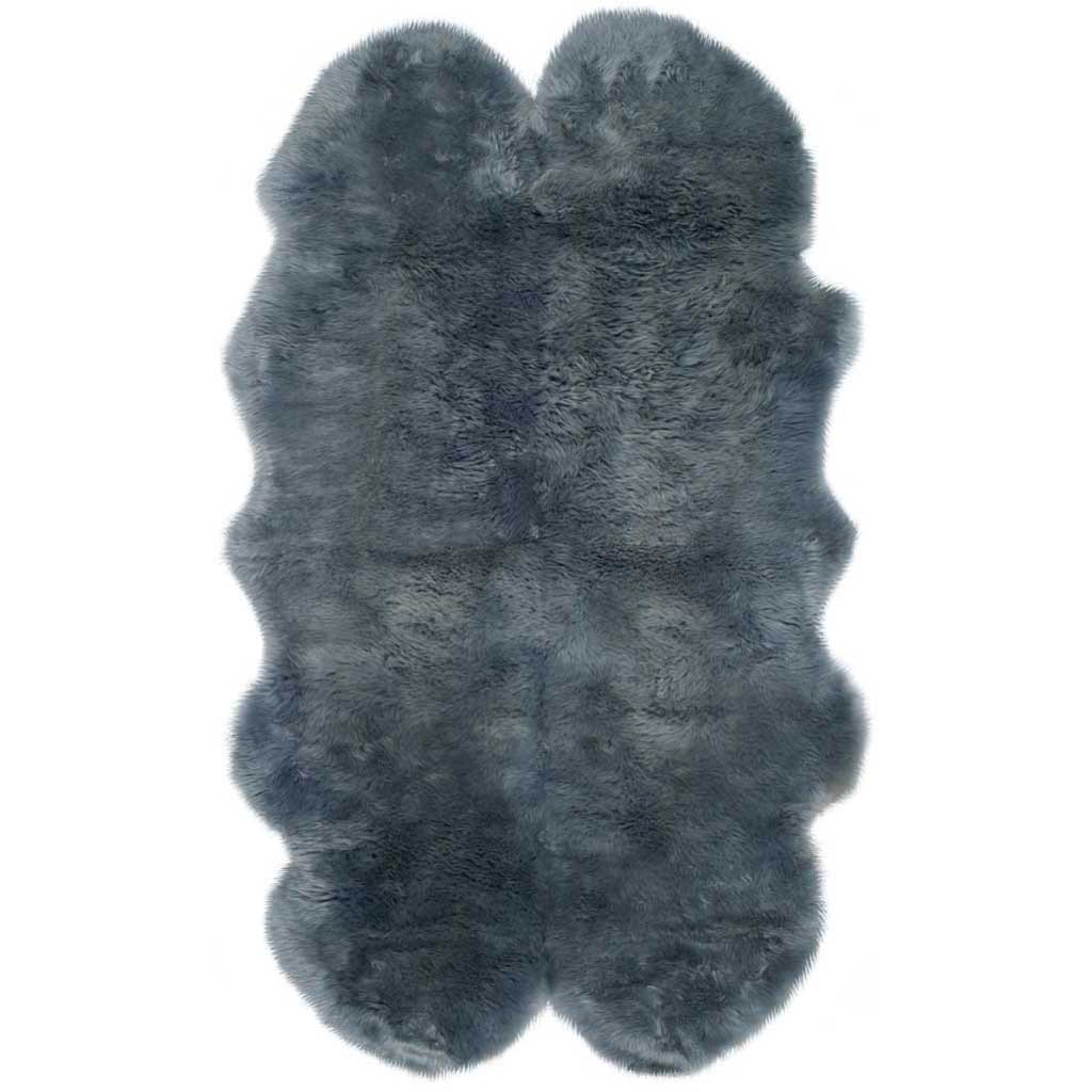 Sheepskin Pelt Steel Blue Area Rug - Froy.com