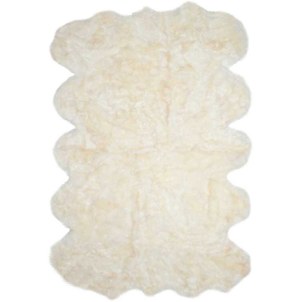 Sheepskin Hand Woven White Area Rug - Froy.com