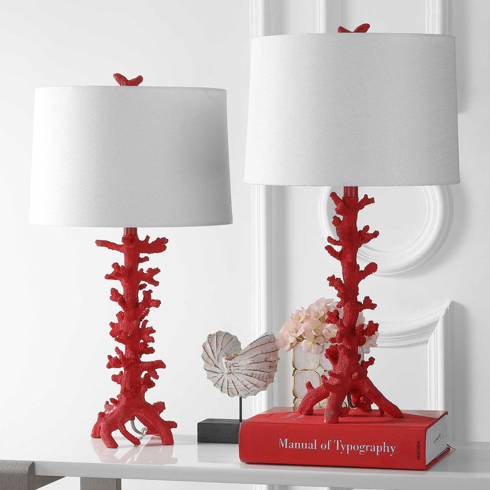 Rosa Coral Table Lamp Red (Set of 2) - Froy.com