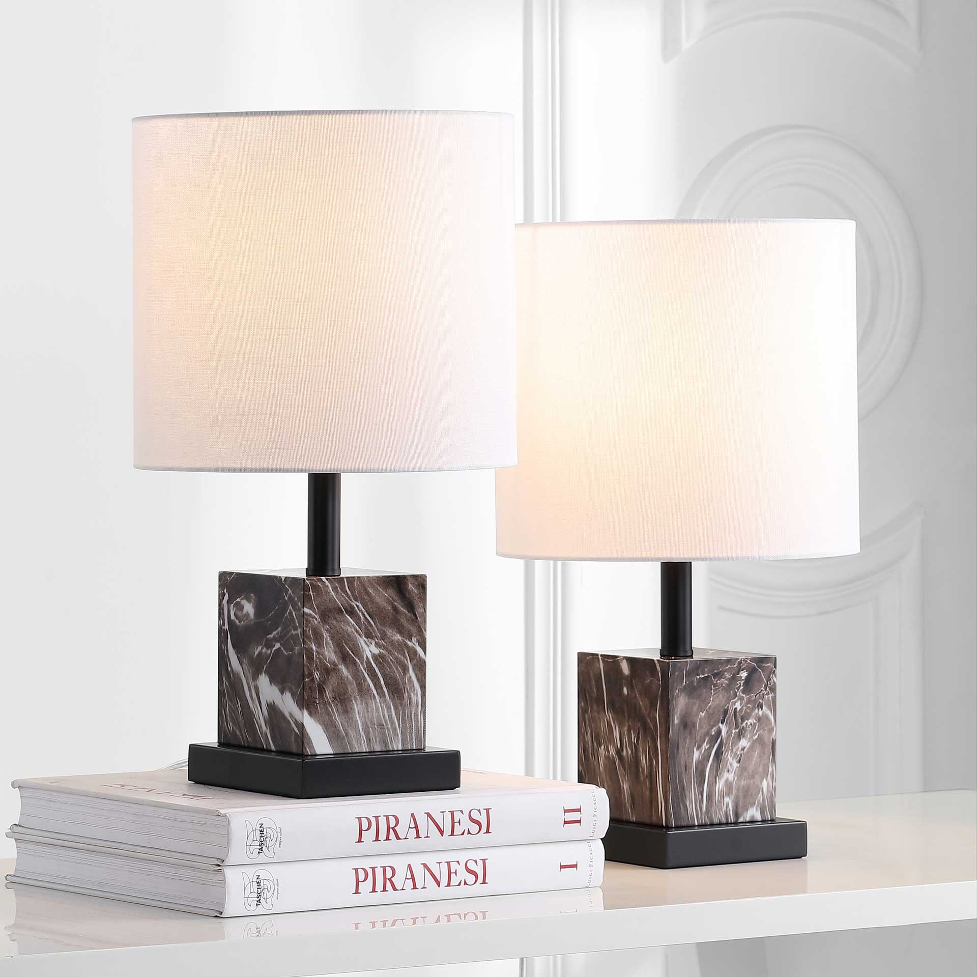 Abby Table Lamp Dark Brown (Set of 2) - Froy.com