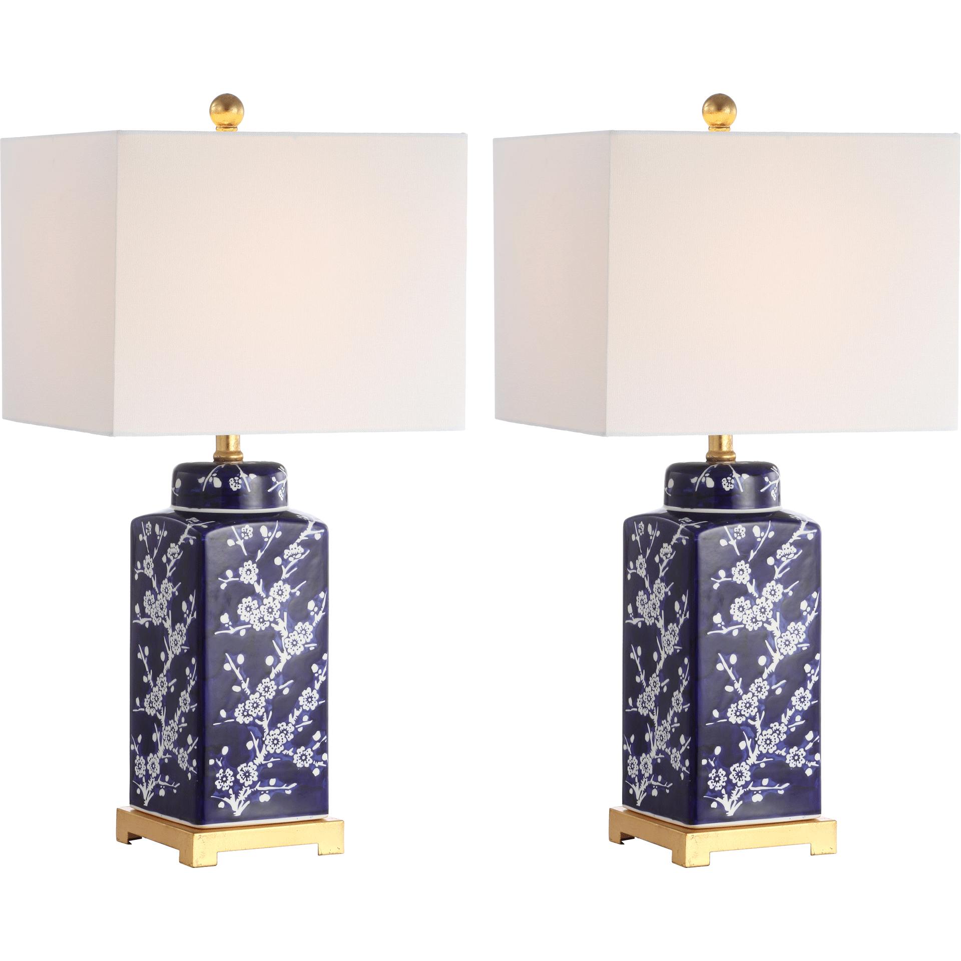 Zoya Table Lamp Navy/White (Set of 2) - Froy.com