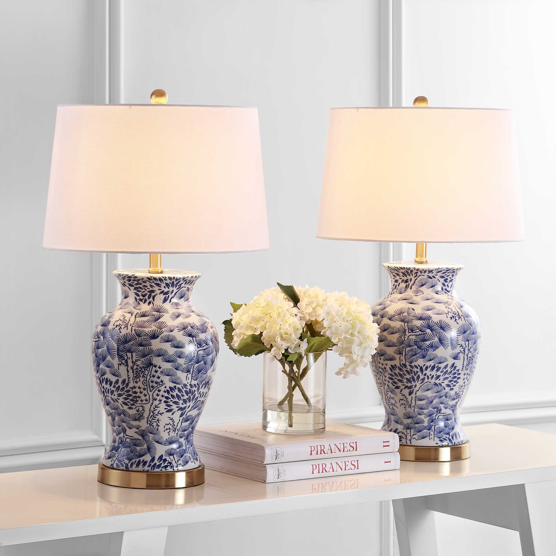 Alma Table Lamp Blue/White (Set of 2) - Froy.com