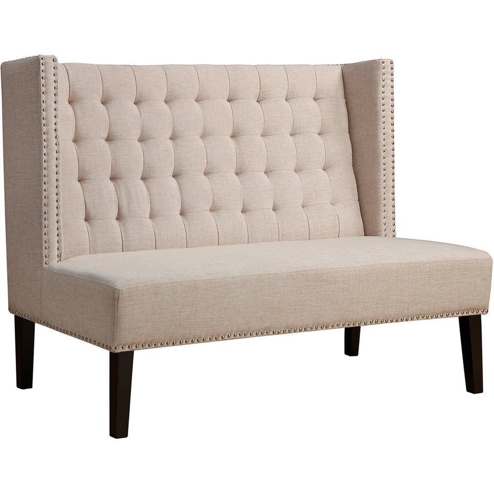 Halford Beige Linen Banquette Bench - Froy.com