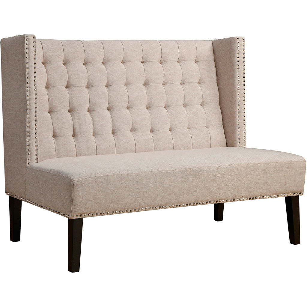 Halford Beige Linen Banquette Bench - Froy.com
