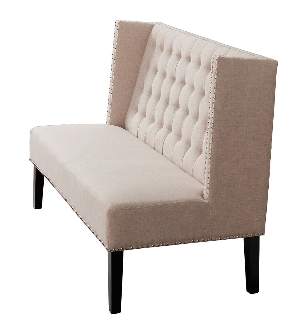 Halford Beige Linen Banquette Bench - Froy.com