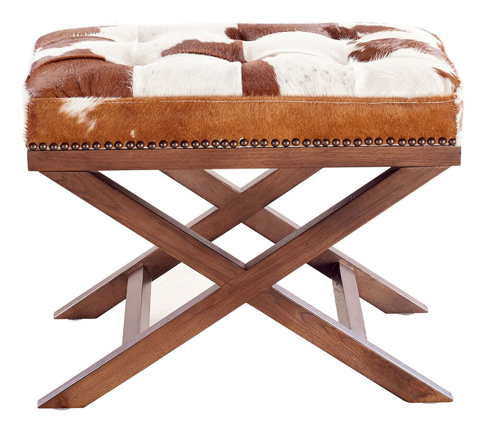 Morning X Genuine Cowhide Ottoman - Froy.com
