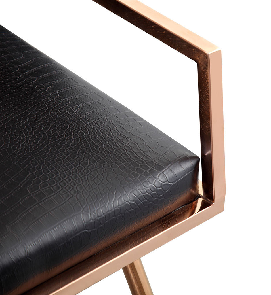 Marion Black Croc Arm Chair (Set of 2) - Froy.com