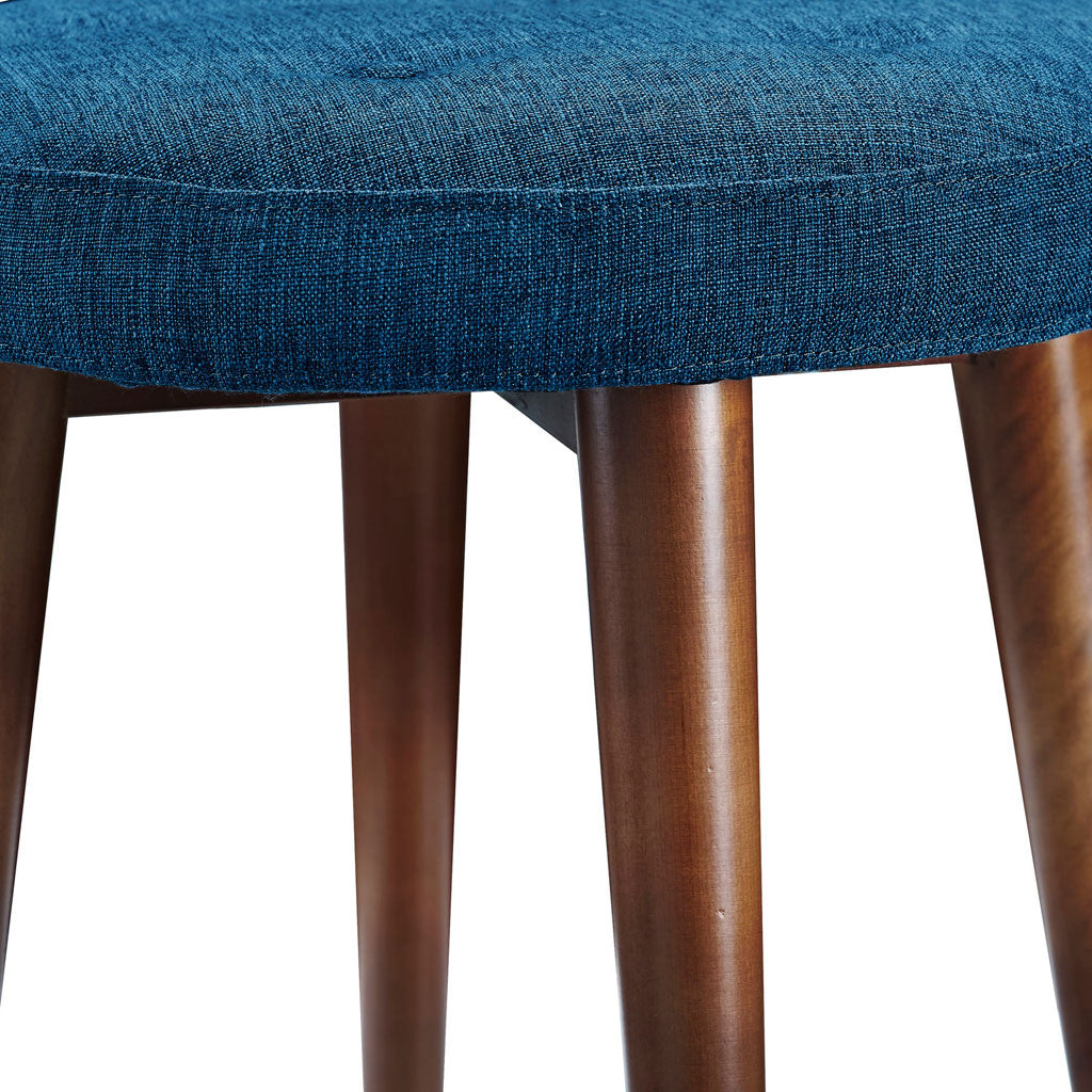 Malvern Blue Linen Stool - Froy.com