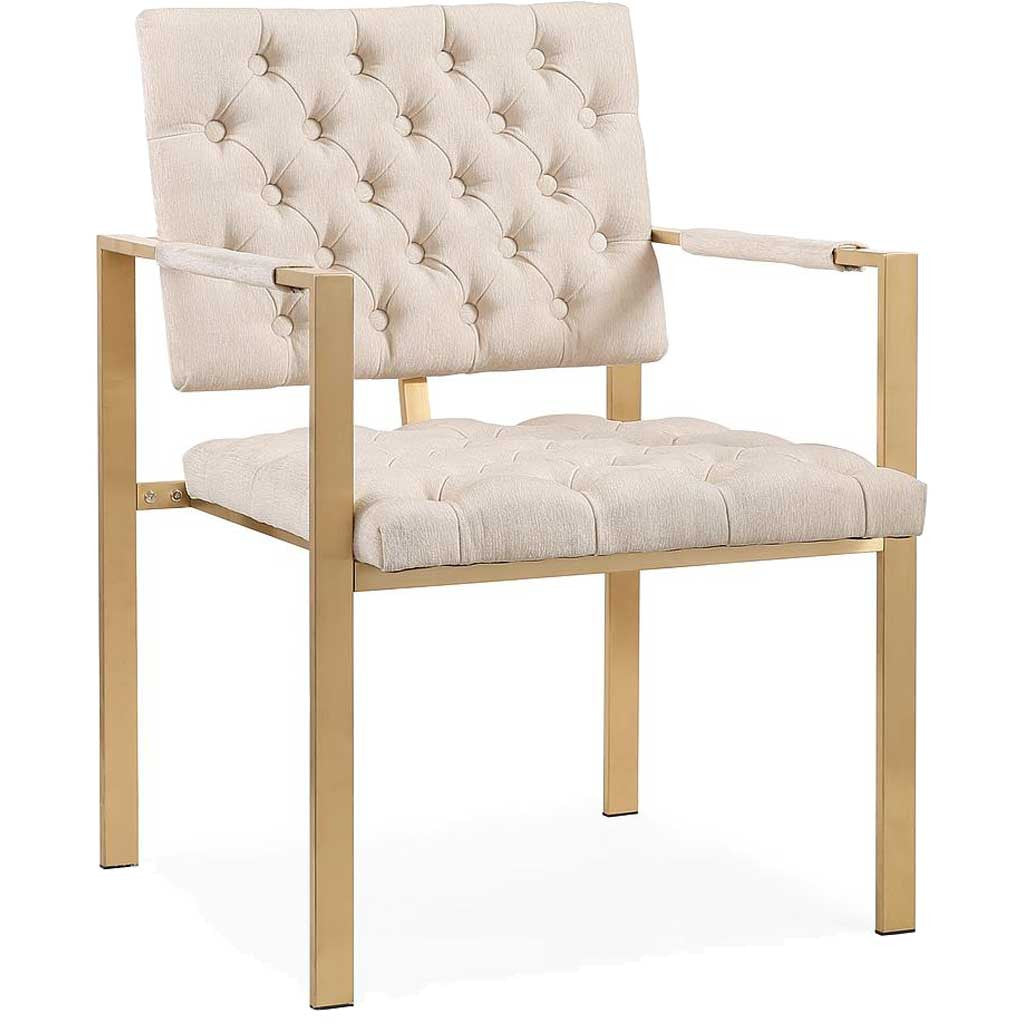 Essex Cream Velvet Chair Gold - Froy.com