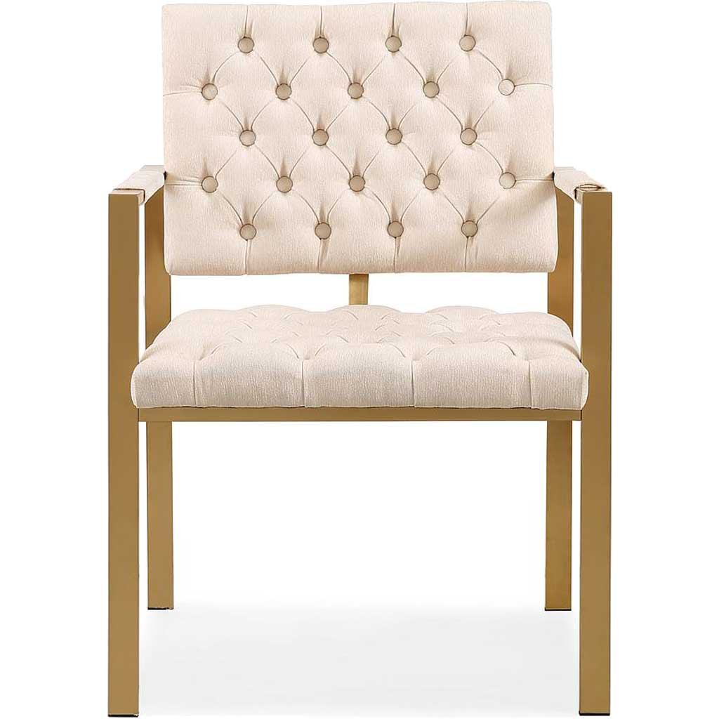 Essex Cream Velvet Chair Gold - Froy.com