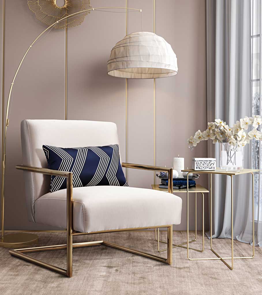 Ellen Beige Linen Chair - Froy.com