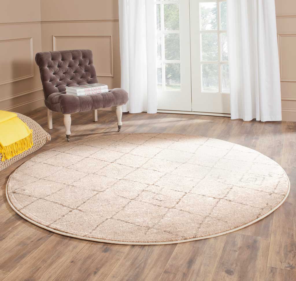 Tunisia Ivory Round Rug - Froy.com