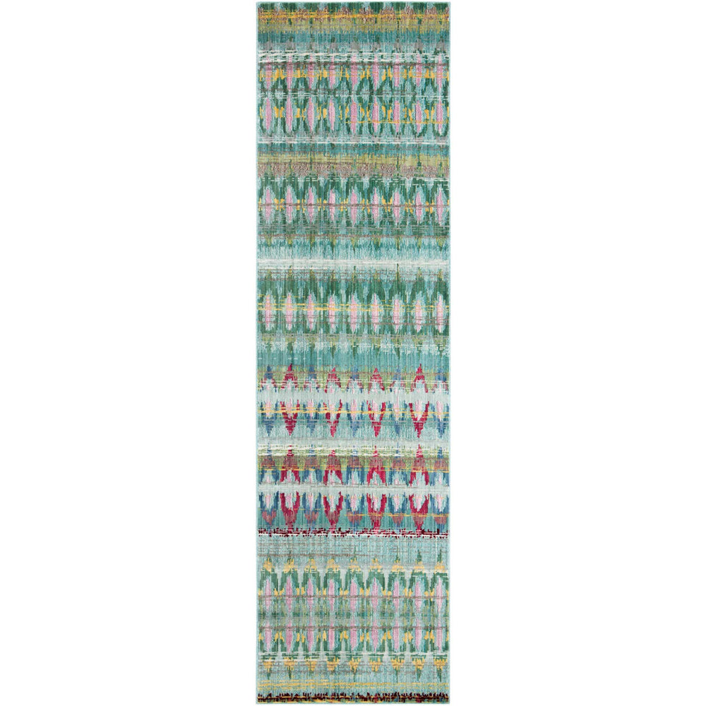Valencia Light Blue/Multi Runner Rug - Froy.com