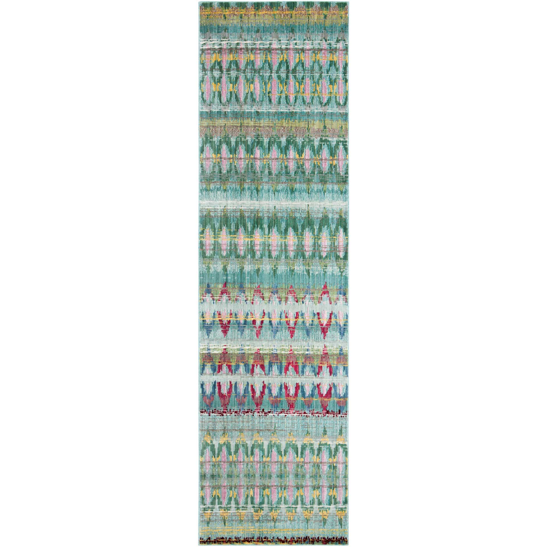 Valencia Light Blue/Multi Runner Rug - Froy.com