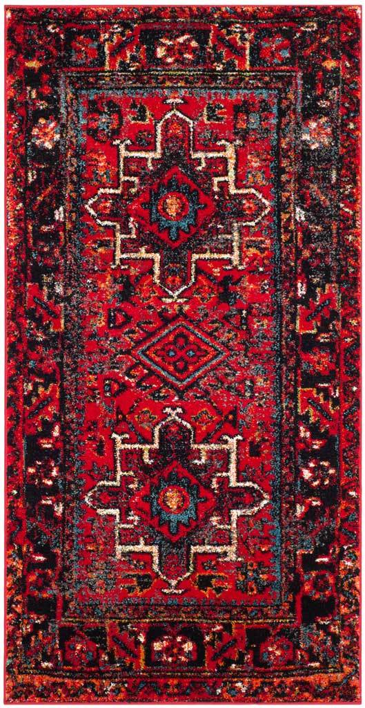 Vintage Hamadan Medallion Red/Multi Area Rug - Froy.com