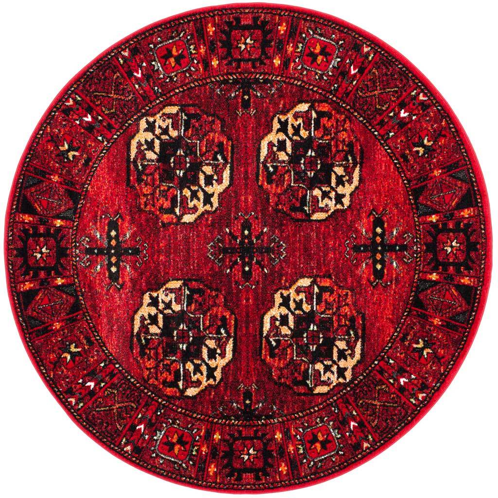 Vintage Hamadan Red/Multi Round Rug - Froy.com