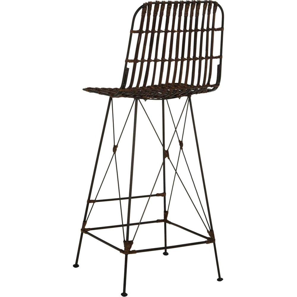 Millie Wicker Bar Stool Croco Brown (Set of 2) - Froy.com