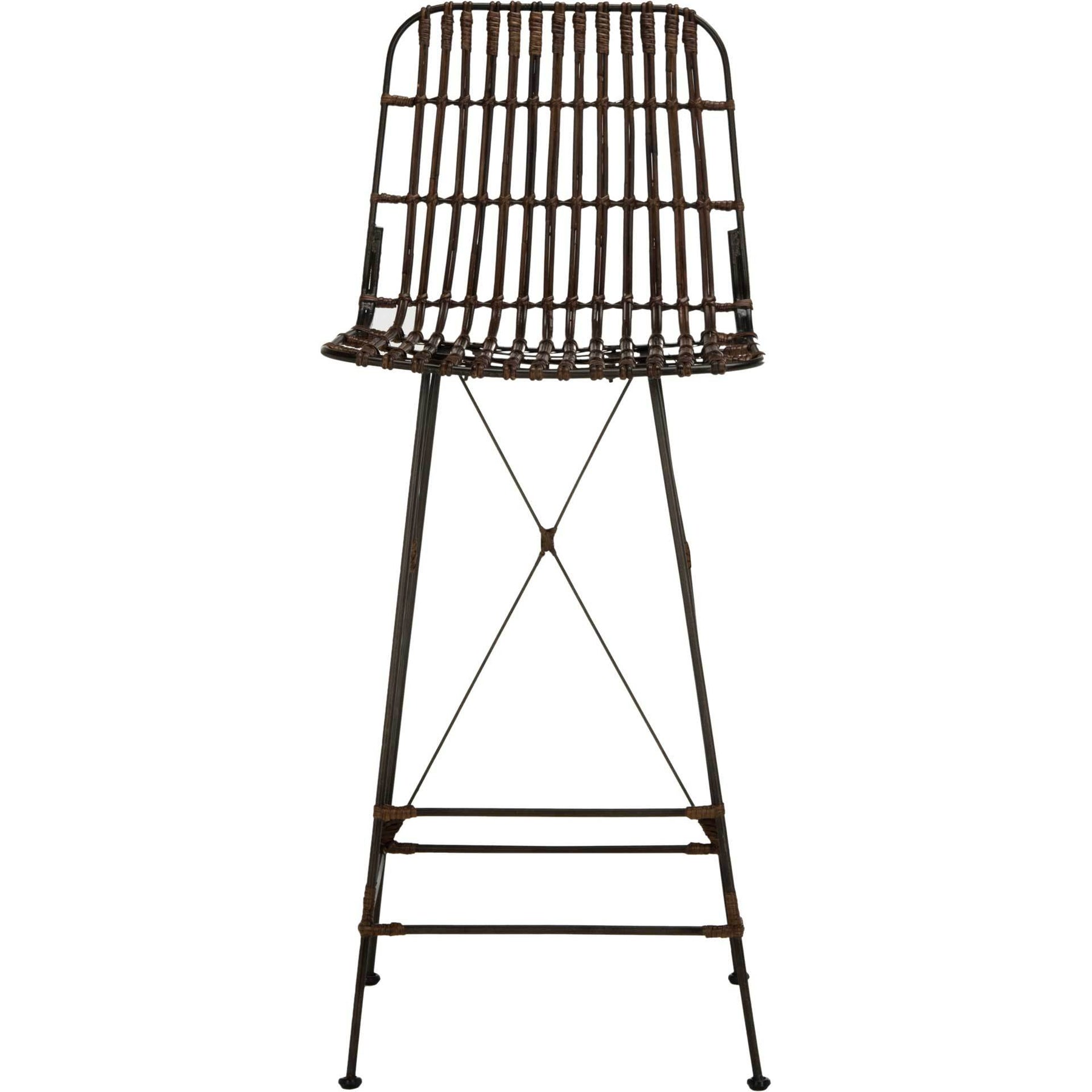 Millie Wicker Bar Stool Croco Brown (Set of 2) - Froy.com