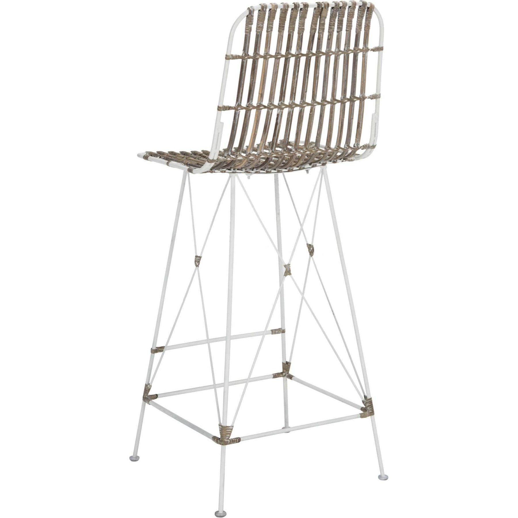 Millie Wicker Bar Stool White Wash (Set of 2) - Froy.com