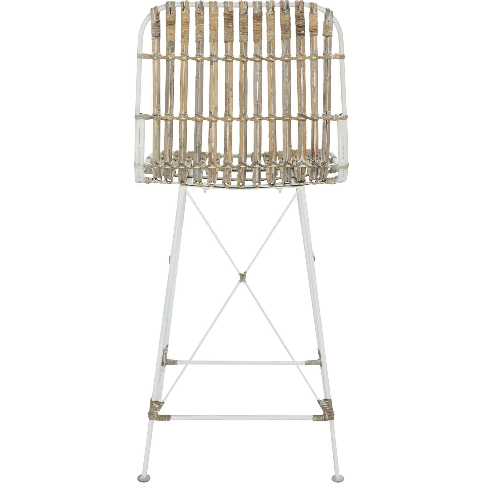 Millie Wicker Bar Stool White Wash (Set of 2) - Froy.com